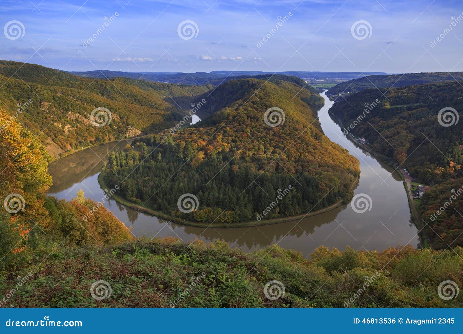 Saar loop (saarschleife) stock photo. Image of outdoor - 46813536