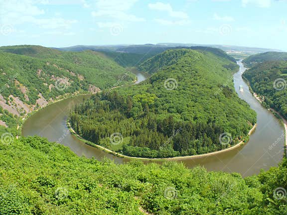 Saar River stock image. Image of forested, saar, river - 5157943