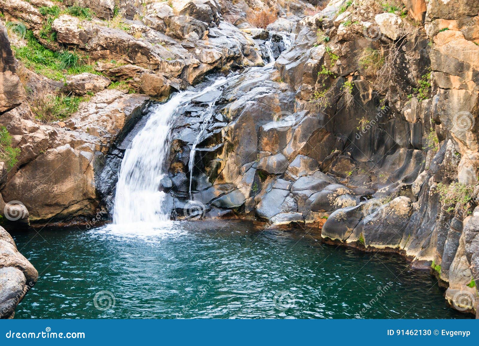 Saar River Waterfall, Golan Heights, Israel Stock Photo - Image of ...