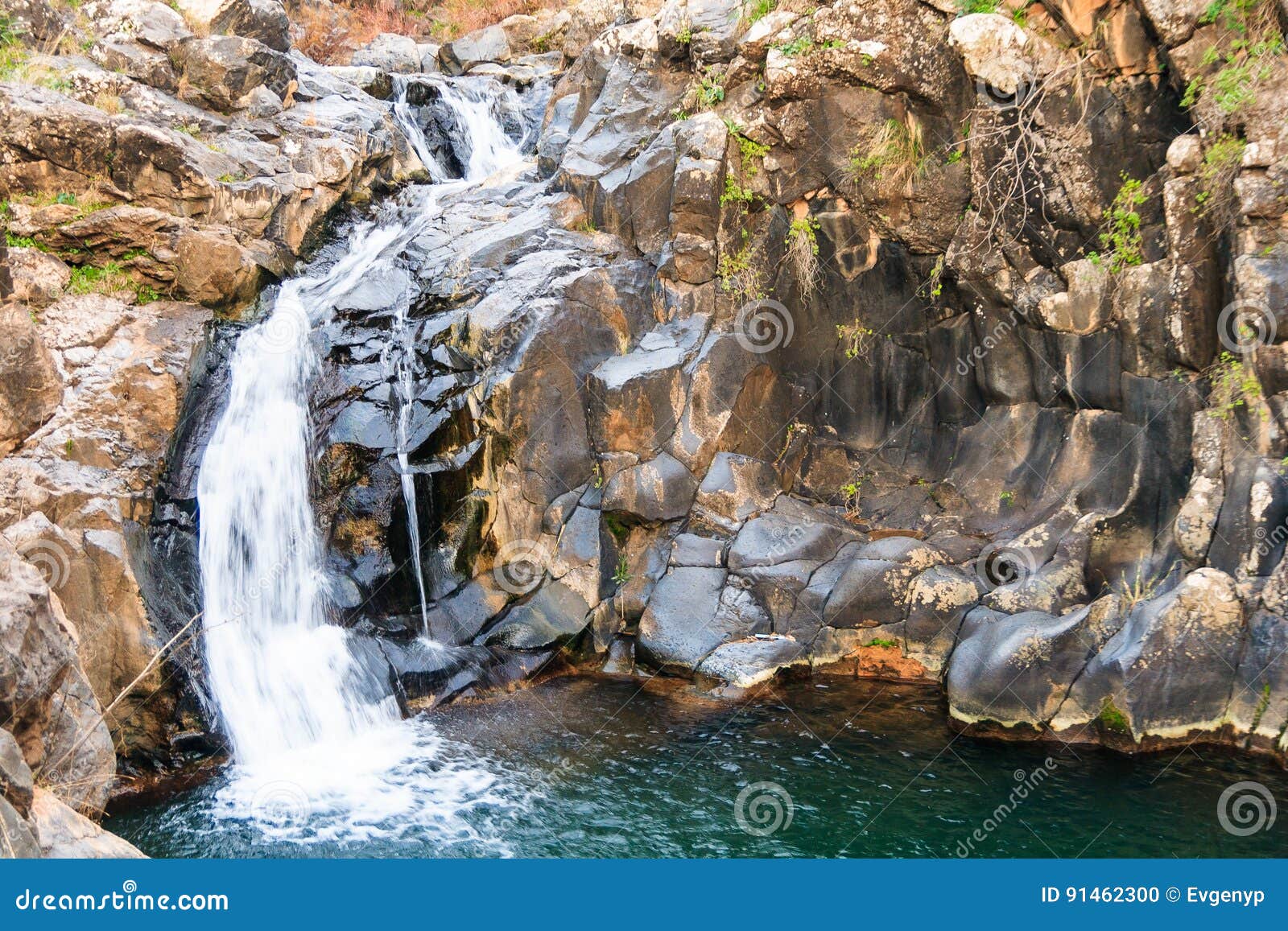 Saar River Waterfall, Golan Heights, Israel Stock Photo - Image of ...