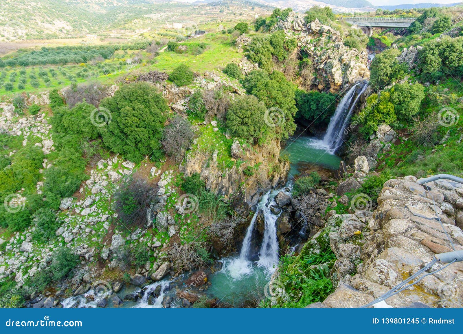 Saar Waterfall, in the Golan Heights Stock Image - Image of heights ...