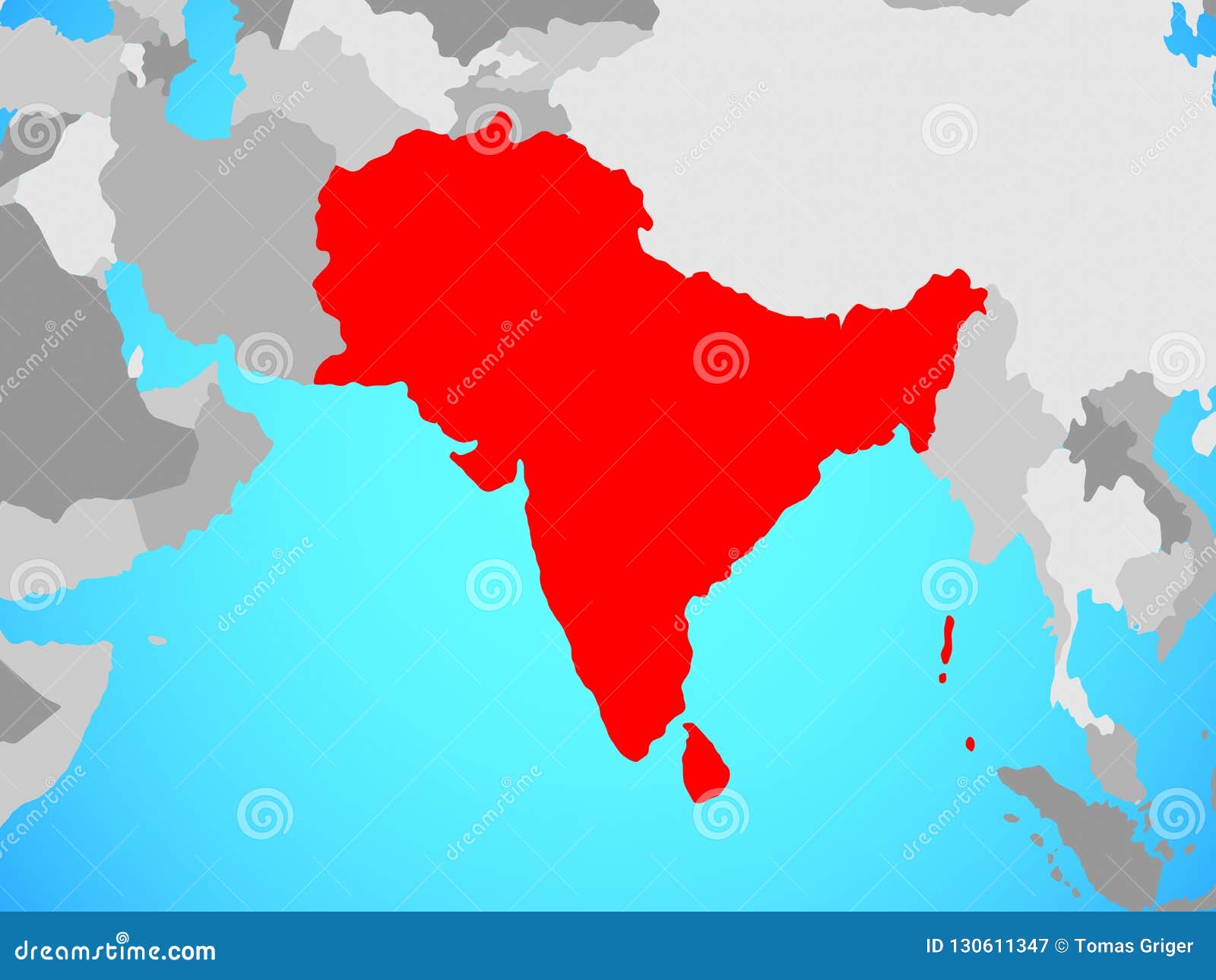 SAARC Memeber States on Map Stock Illustration - Illustration of ...