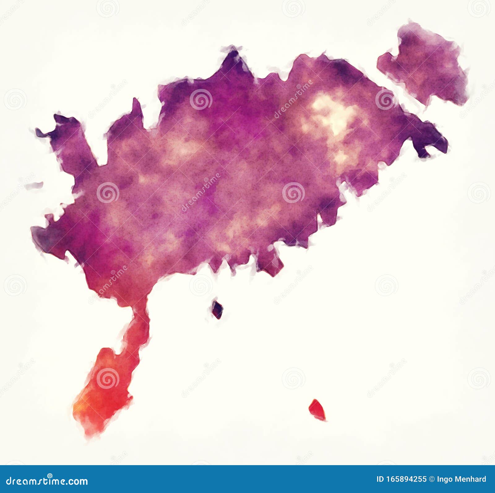 Saare County Watercolor Map of Estonia Stock Illustration ...