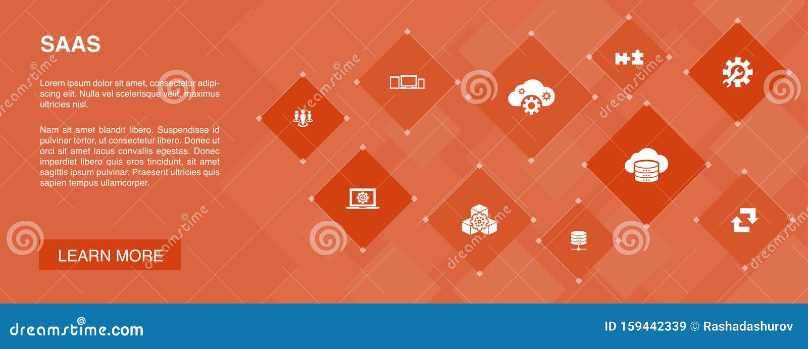 SaaS Banner 10 Icons Concept.cloud Stock Vector - Illustration of ...