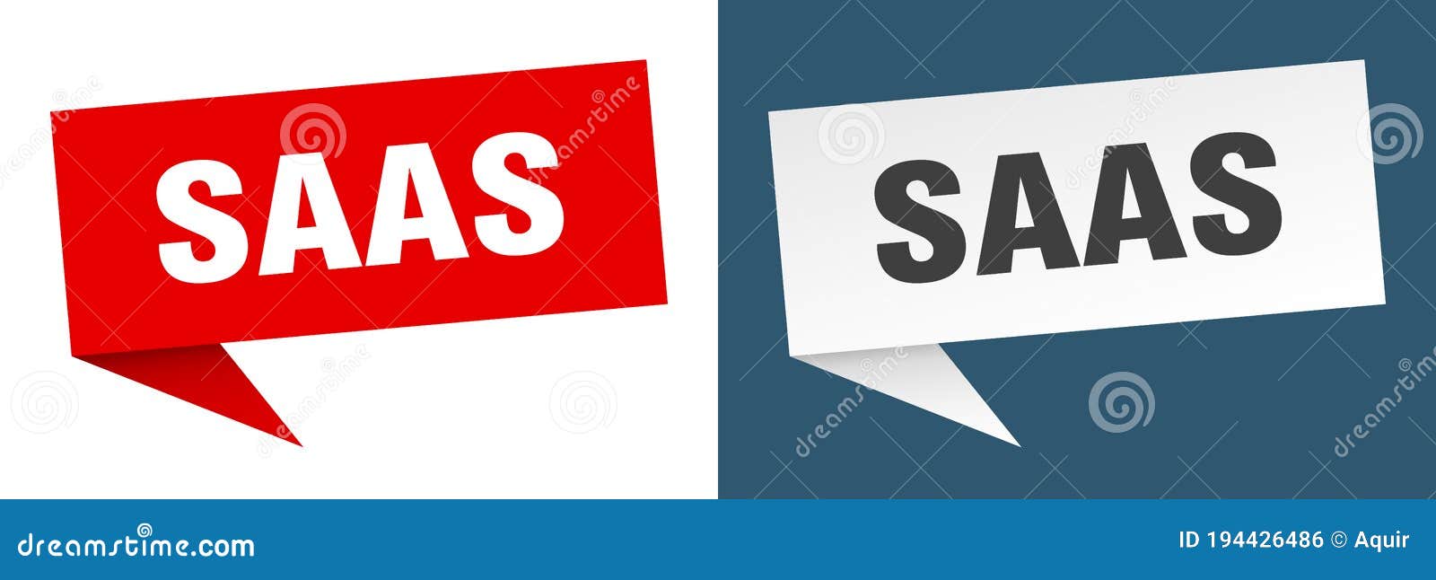 Saas Banner. Saas Speech Bubble Label Set Stock Vector - Illustration ...