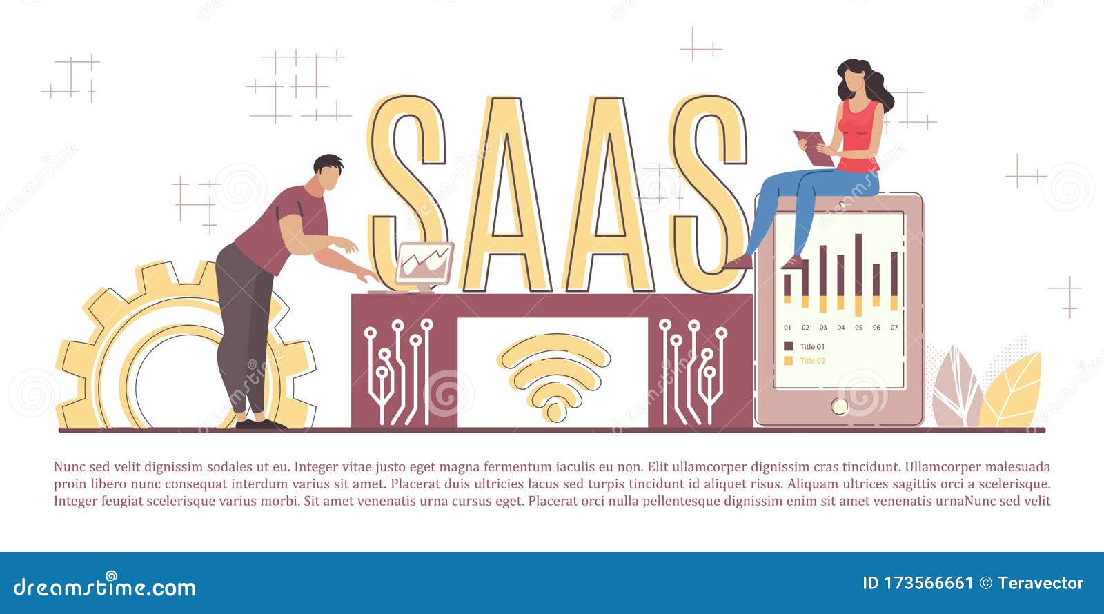 Saas Business Management Technology Development Stock Vector ...