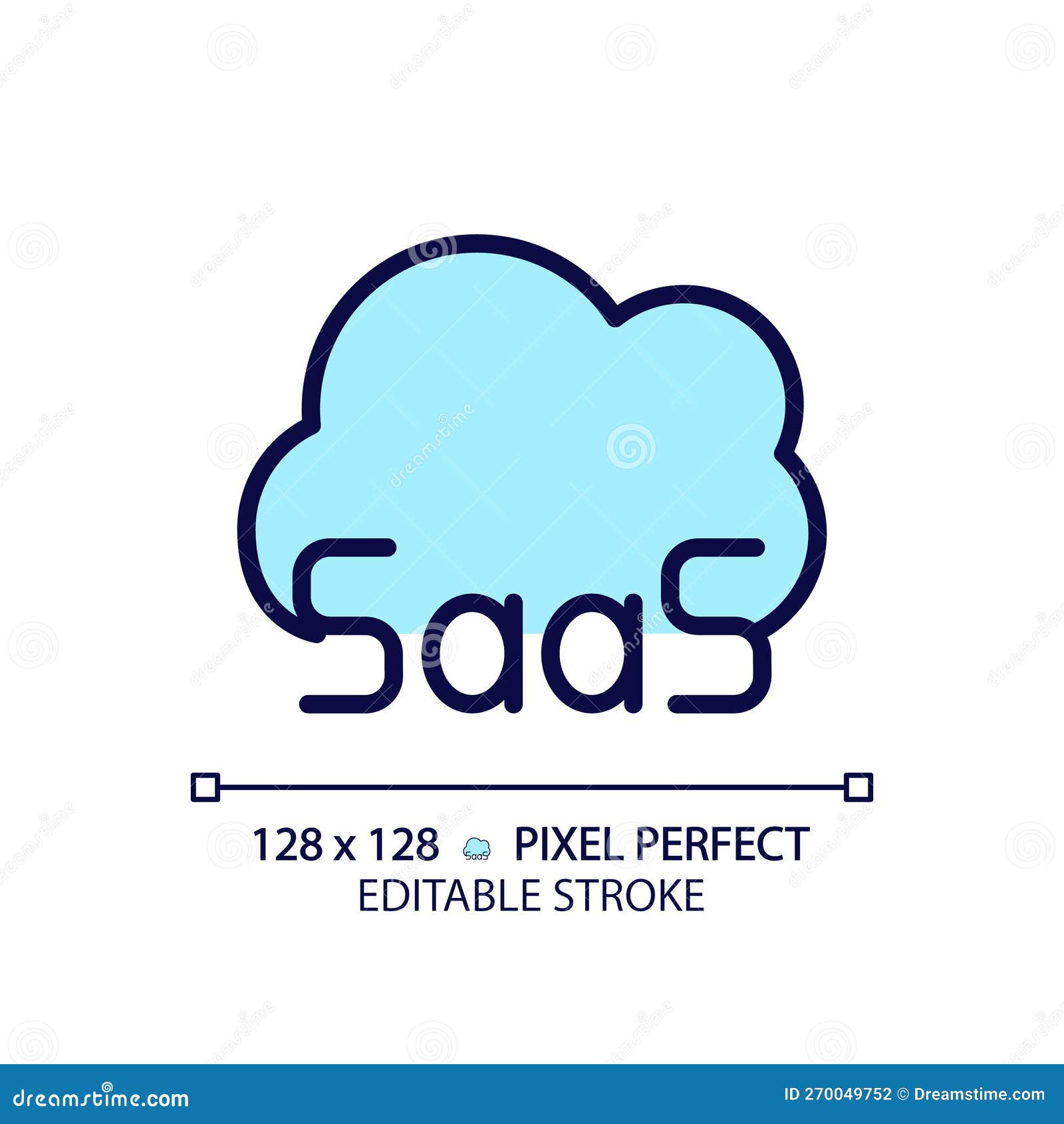 SaaS Cloud Computing Pixel Perfect RGB Color Icon Stock Vector ...