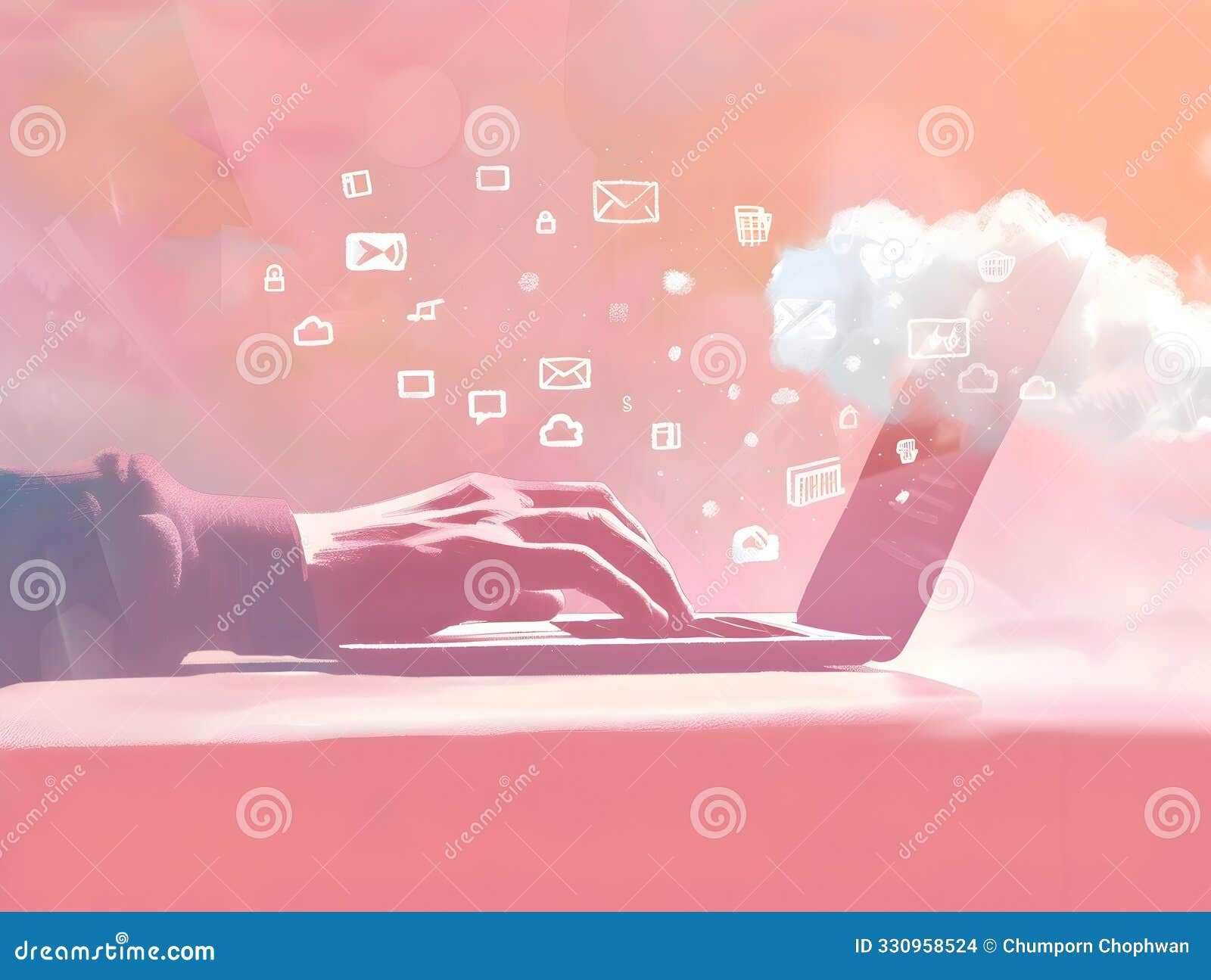SaaS Concept With People Scene In Flat Cartoon Design. Vector ... SaaS Concept With People Scene In Flat Cartoon Design. Vector ...