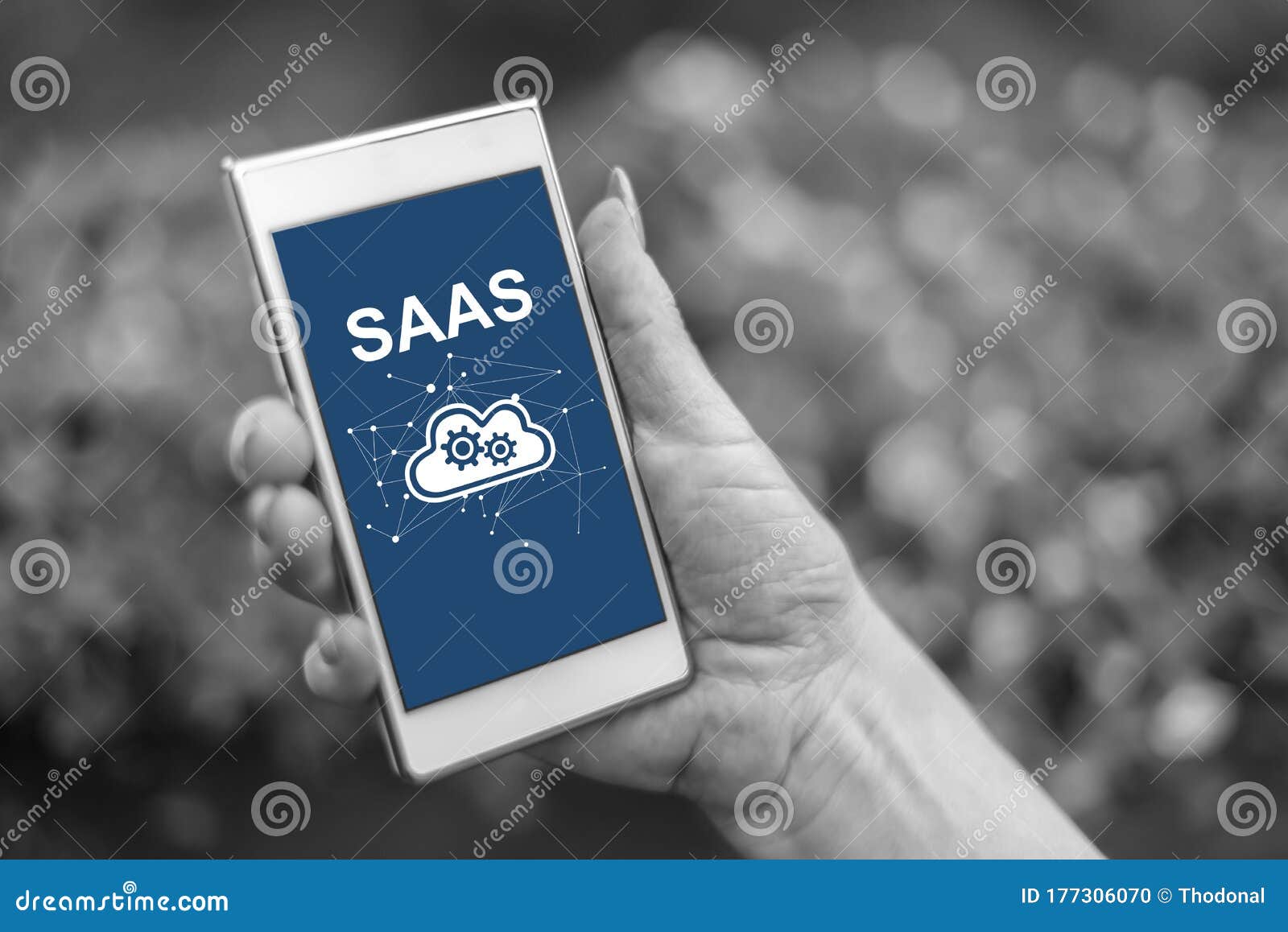 Saas Concept on a Smartphone Stock Photo - Image of business ...