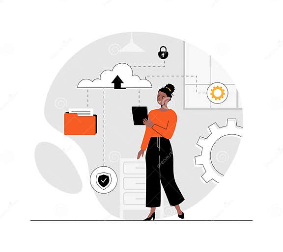 SaaS Concept, Software As a Service. Cloud Computing and Storage ...