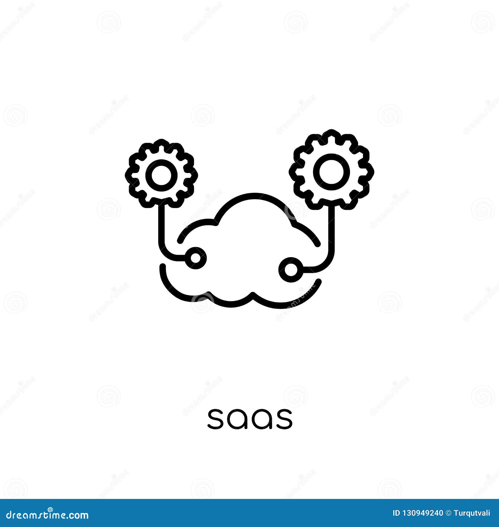 Saas Icon Trendy Modern Flat Linear Vector Saas Icon On White B Stock Vector Illustration Of