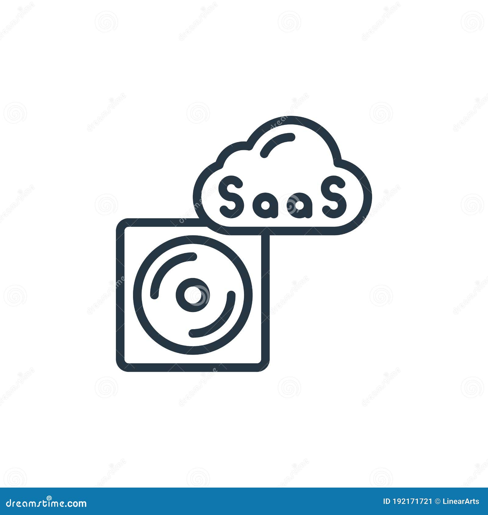 Saas Icon Vector from Cloud Computing Concept. Thin Line Illustration ...