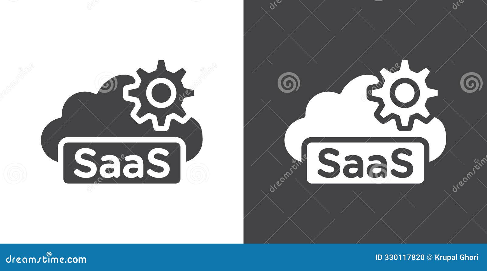 SaaS Icon Thin Line Illustration Set Stock Illustration - Illustration ...