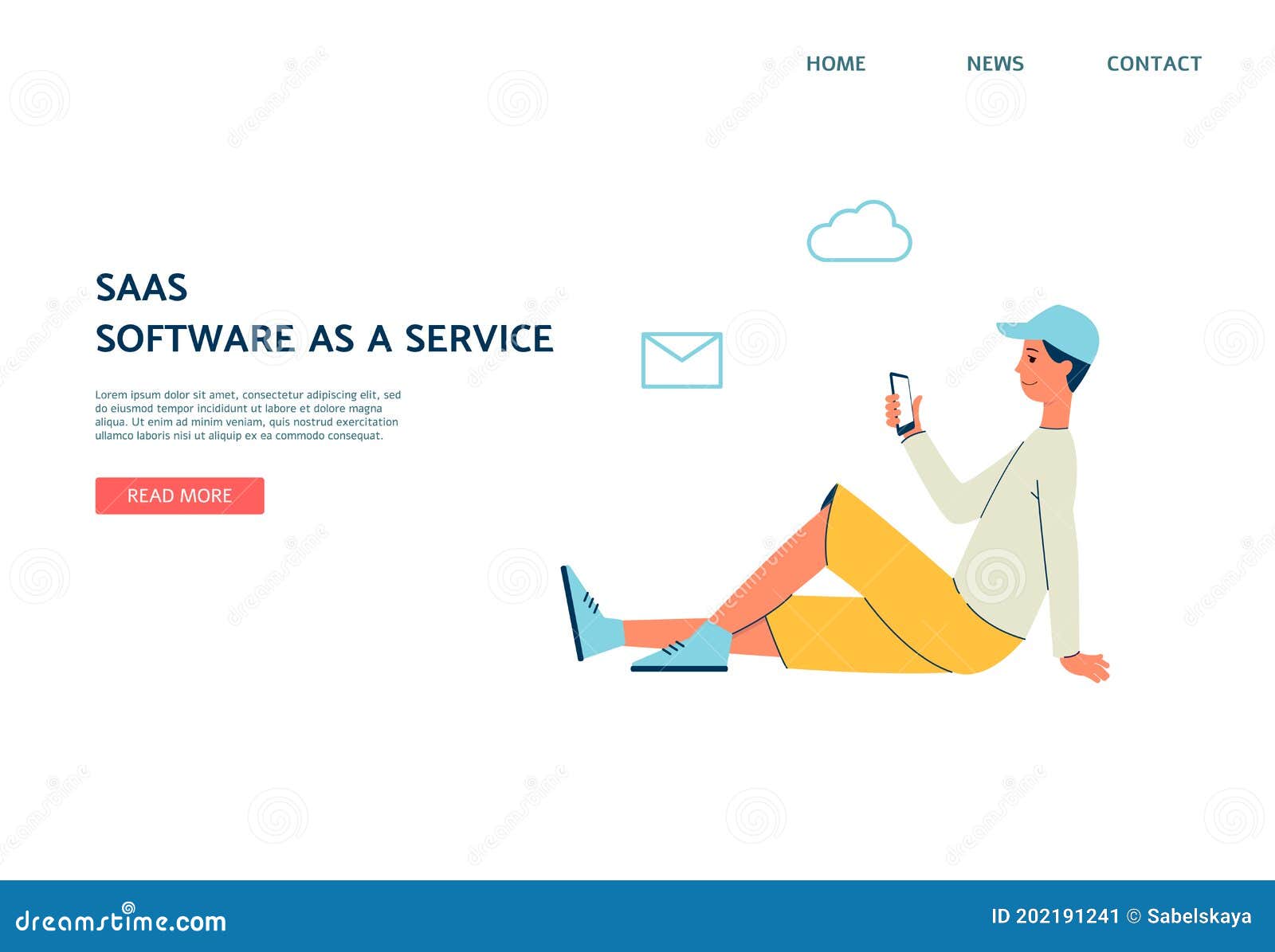 SAAS Web Banner for Database and Files Storage Service Flat Vector ...