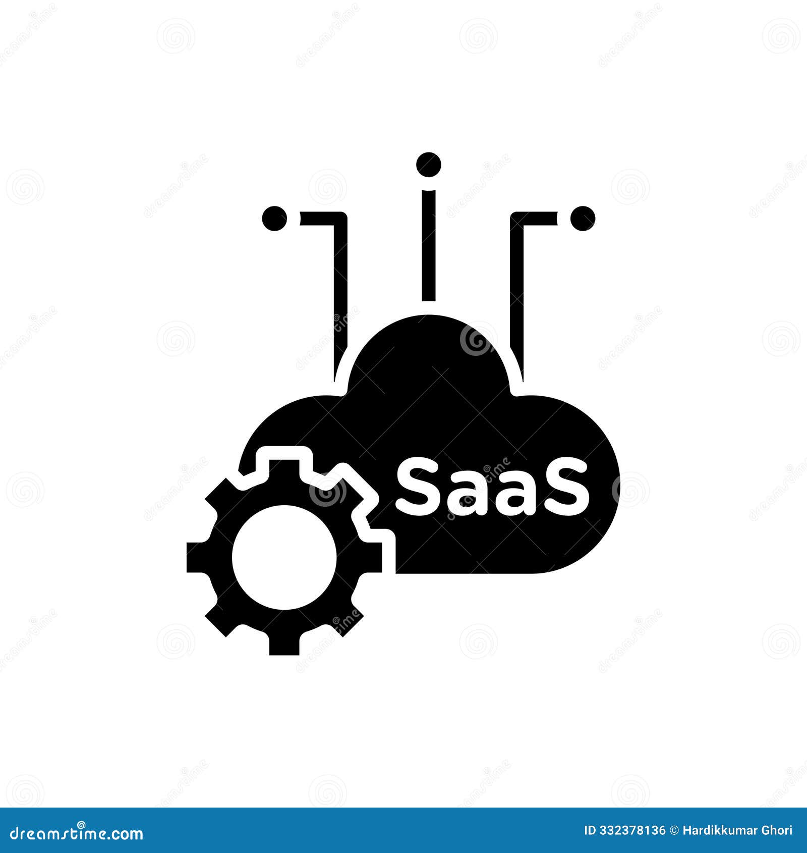 Saas Line Icon Isolated on White Background Stock Illustration ...