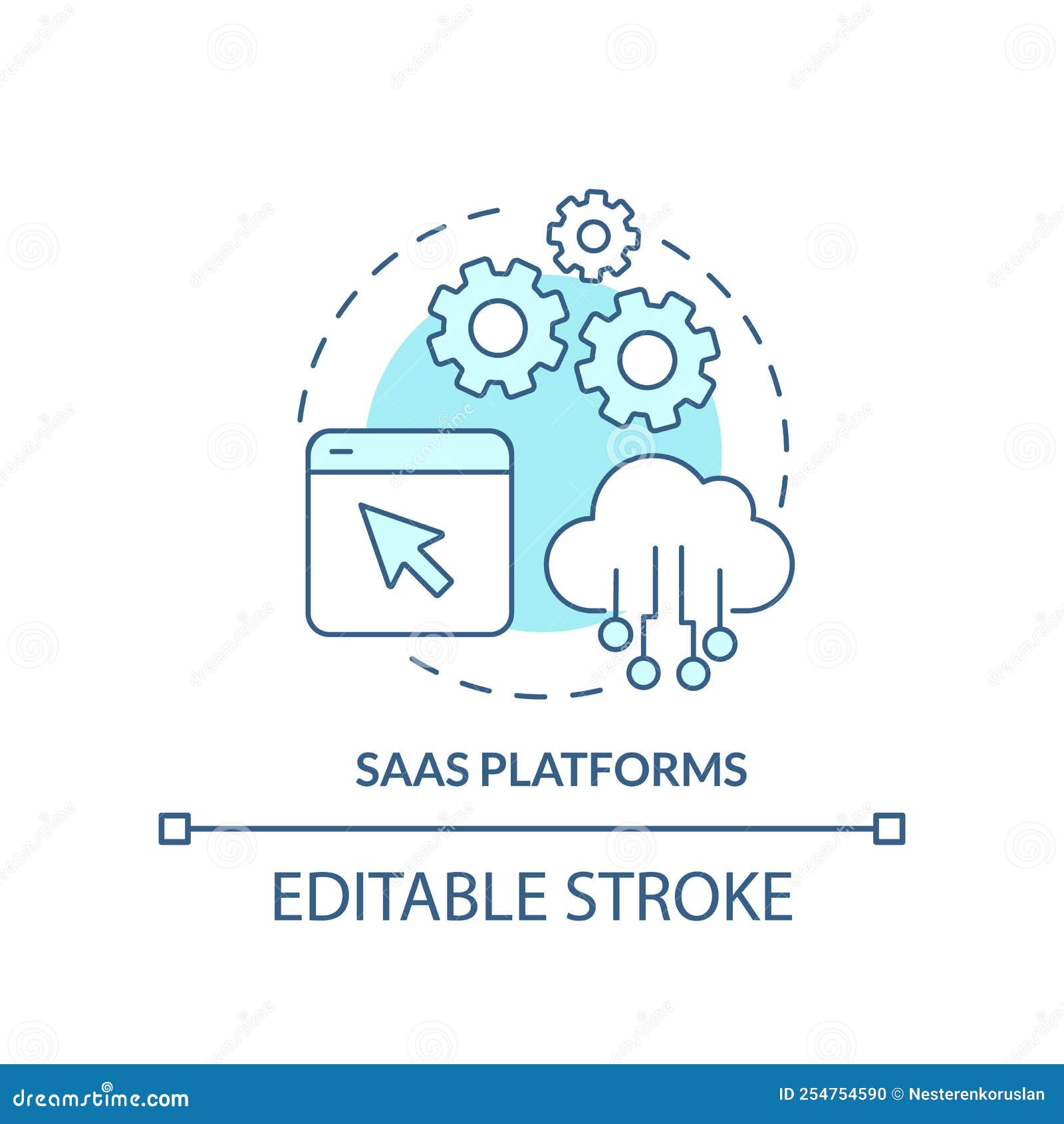 SaaS Platforms Turquoise Concept Icon Stock Vector - Illustration of ...