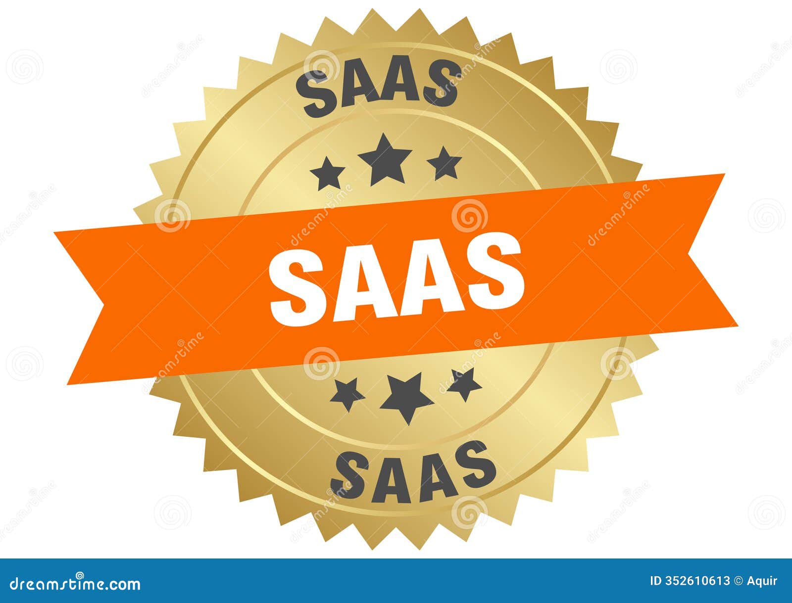 Saas. Saas Round Orange and Gold Label Isolated on Transparent ...
