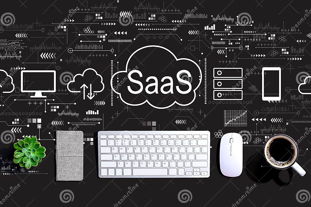 SaaS - Software As a Service Concept with a Computer Keyboard Stock ...