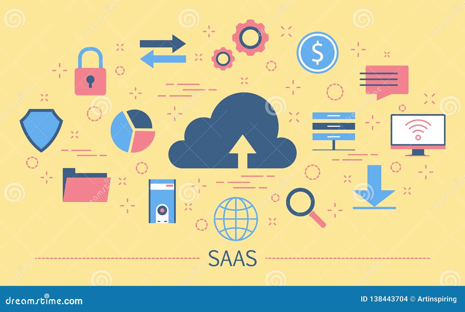 SAAS or Software As a Service Concept Stock Vector - Illustration of ...