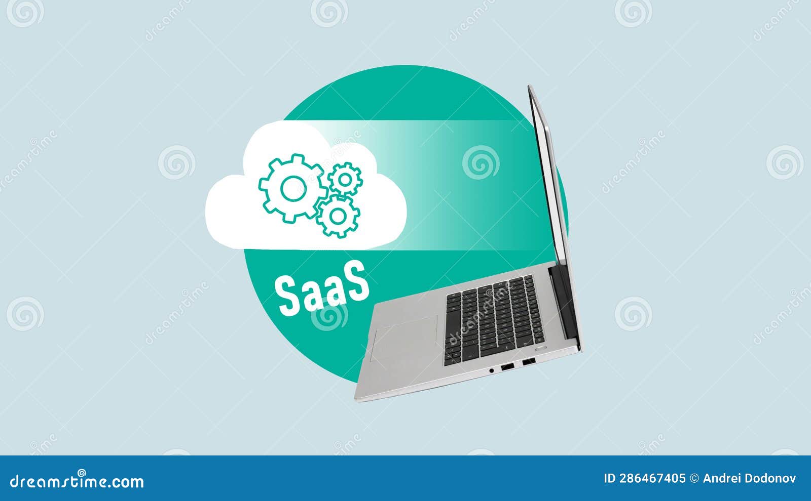 SaaS Software As a Service Concept is Shown Using the Text and Collage ...