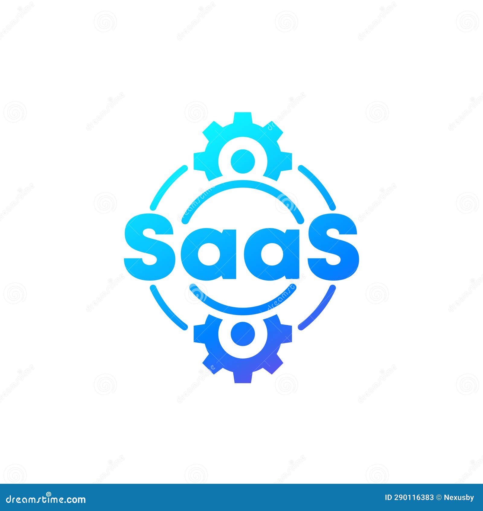 Saas, Software As a Service Icon on White Stock Vector - Illustration ...