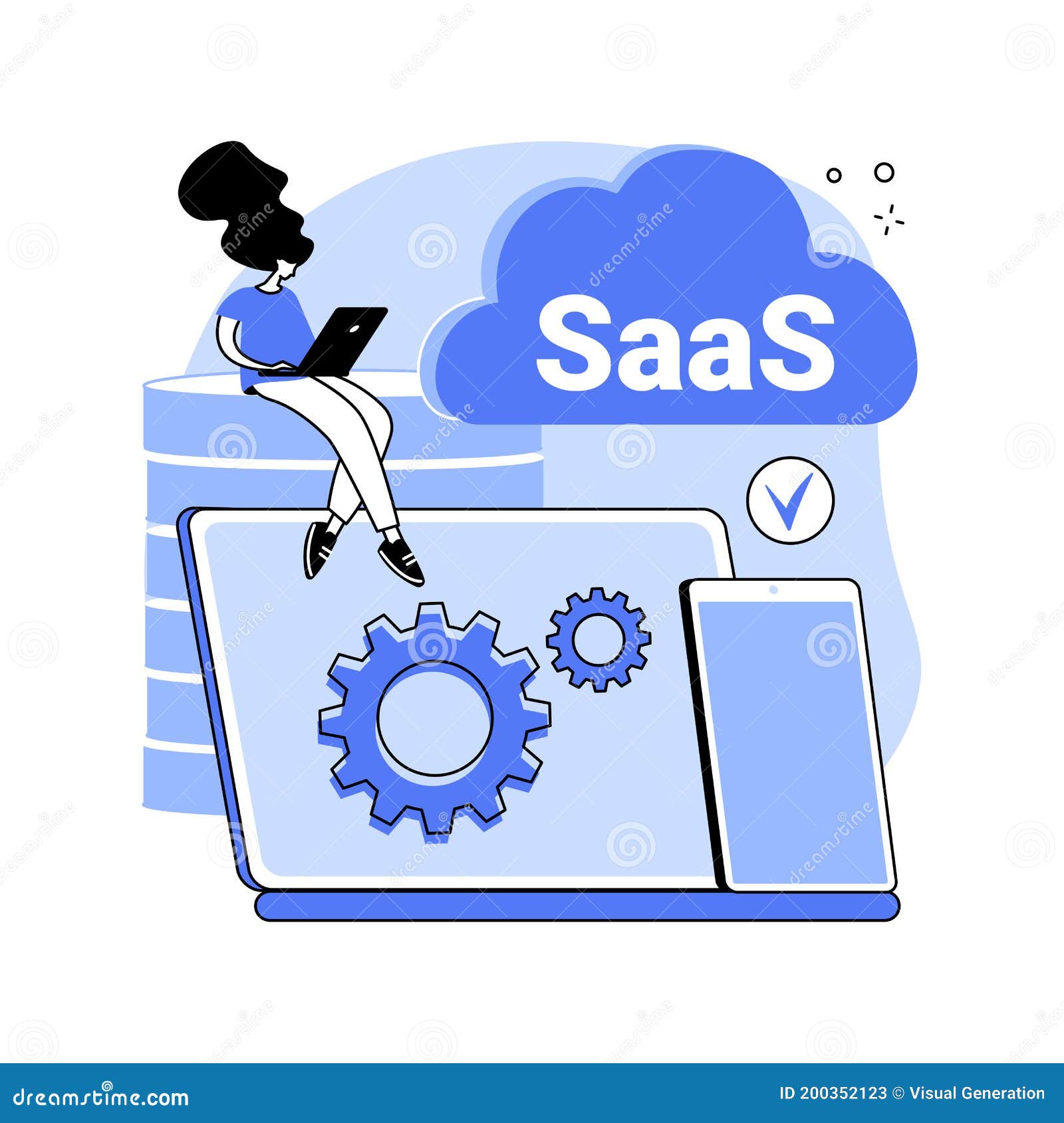 Saas Vector Icon On White Background. Flat Vector Saas Icon Symbol Sign ...