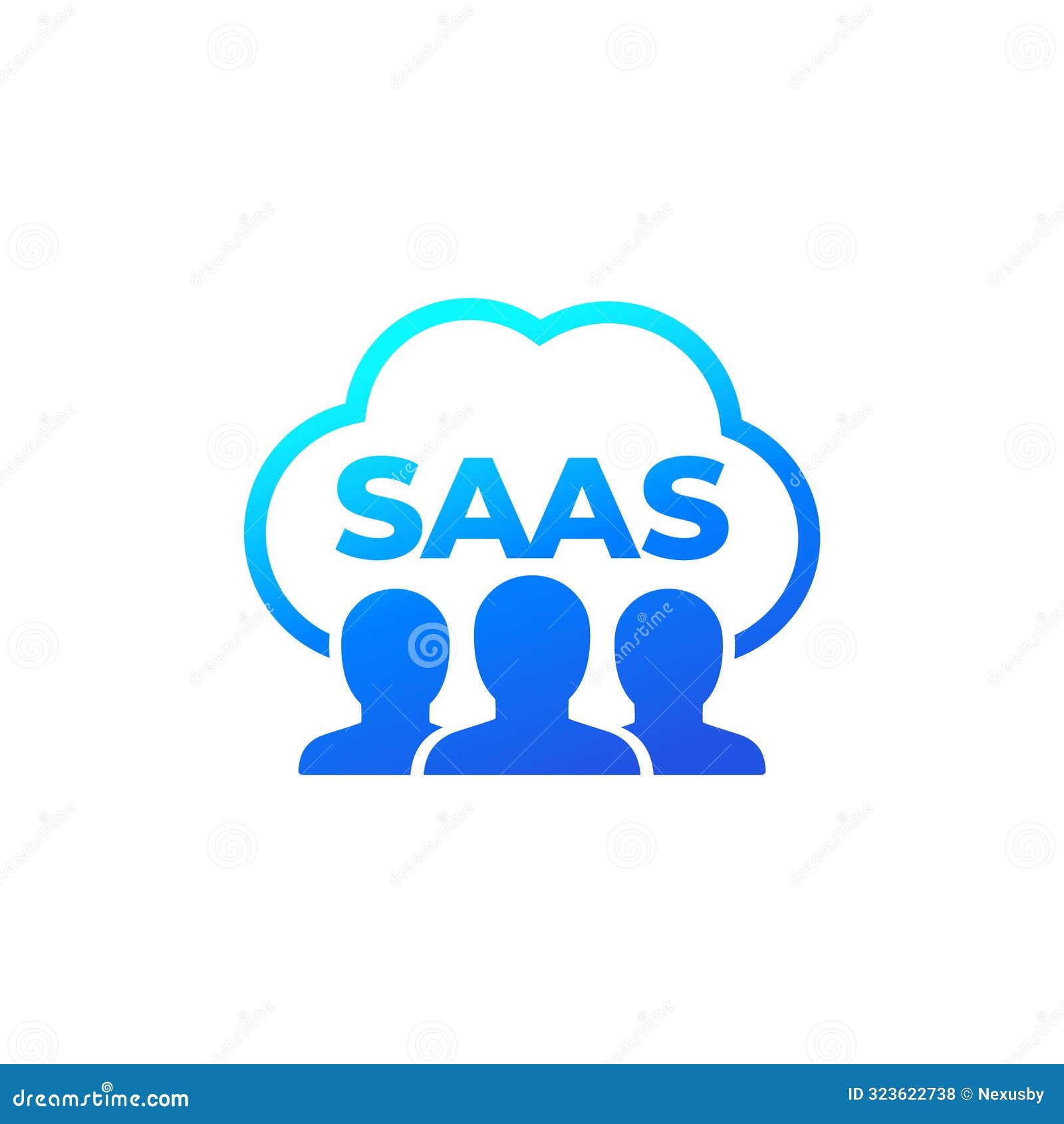 Saas Users Icon on White, Vector Stock Vector - Illustration of program ...