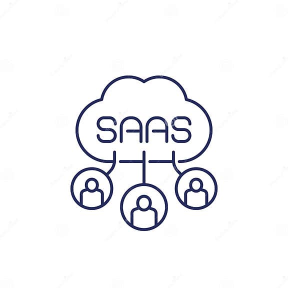 Saas Users Line Icon, Software As a Service Vector Stock Vector ...