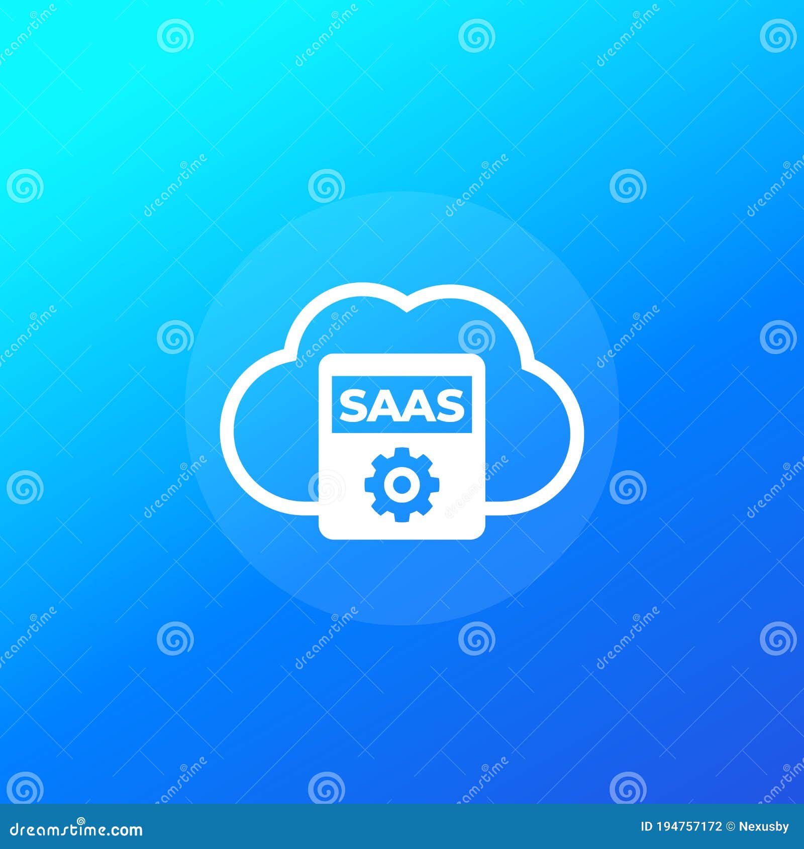 Saas Vector Icon with Cloud Stock Vector - Illustration of program ...