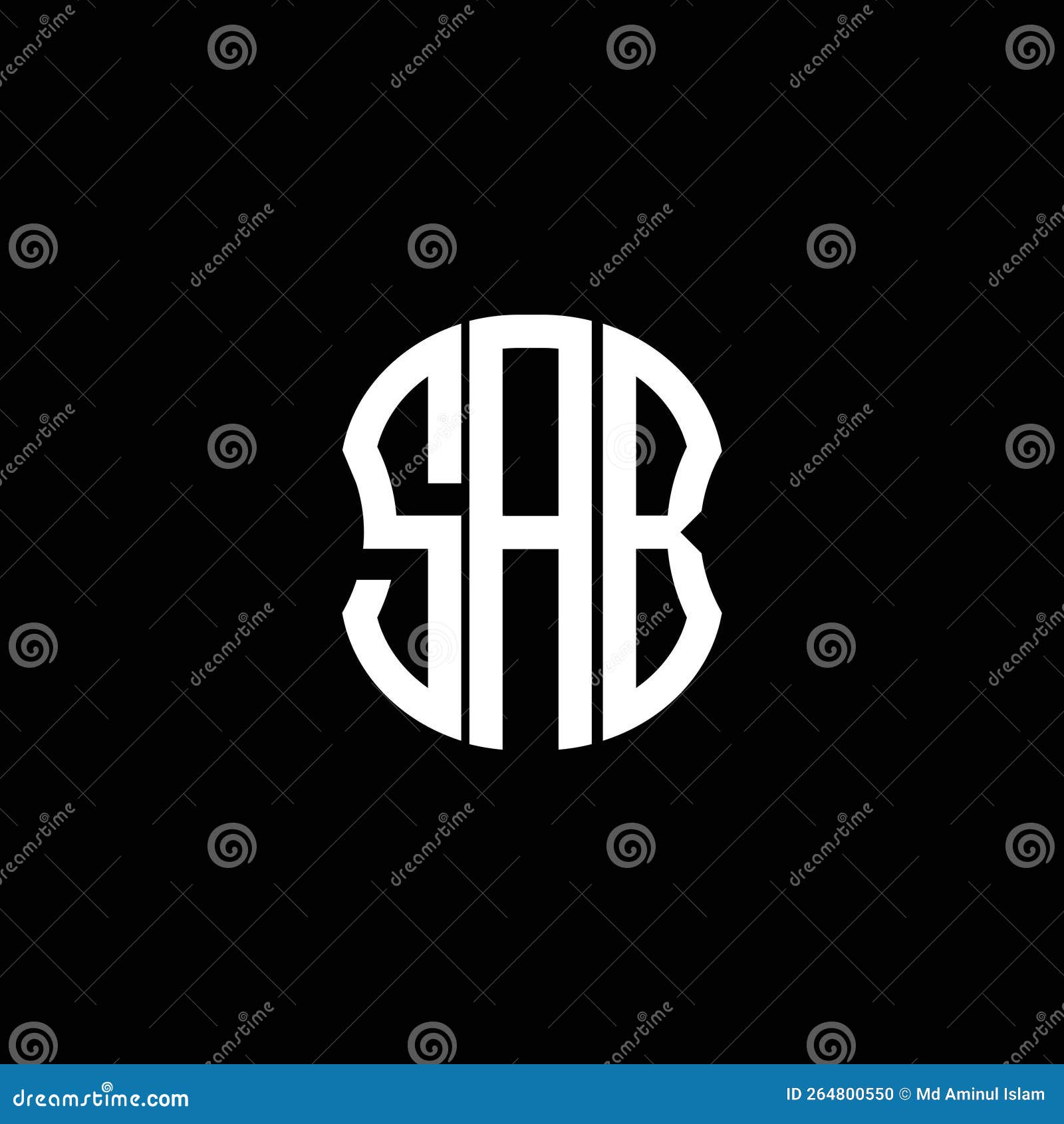 SAB Letter Logo Abstract Creative Design. Stock Vector - Illustration ...