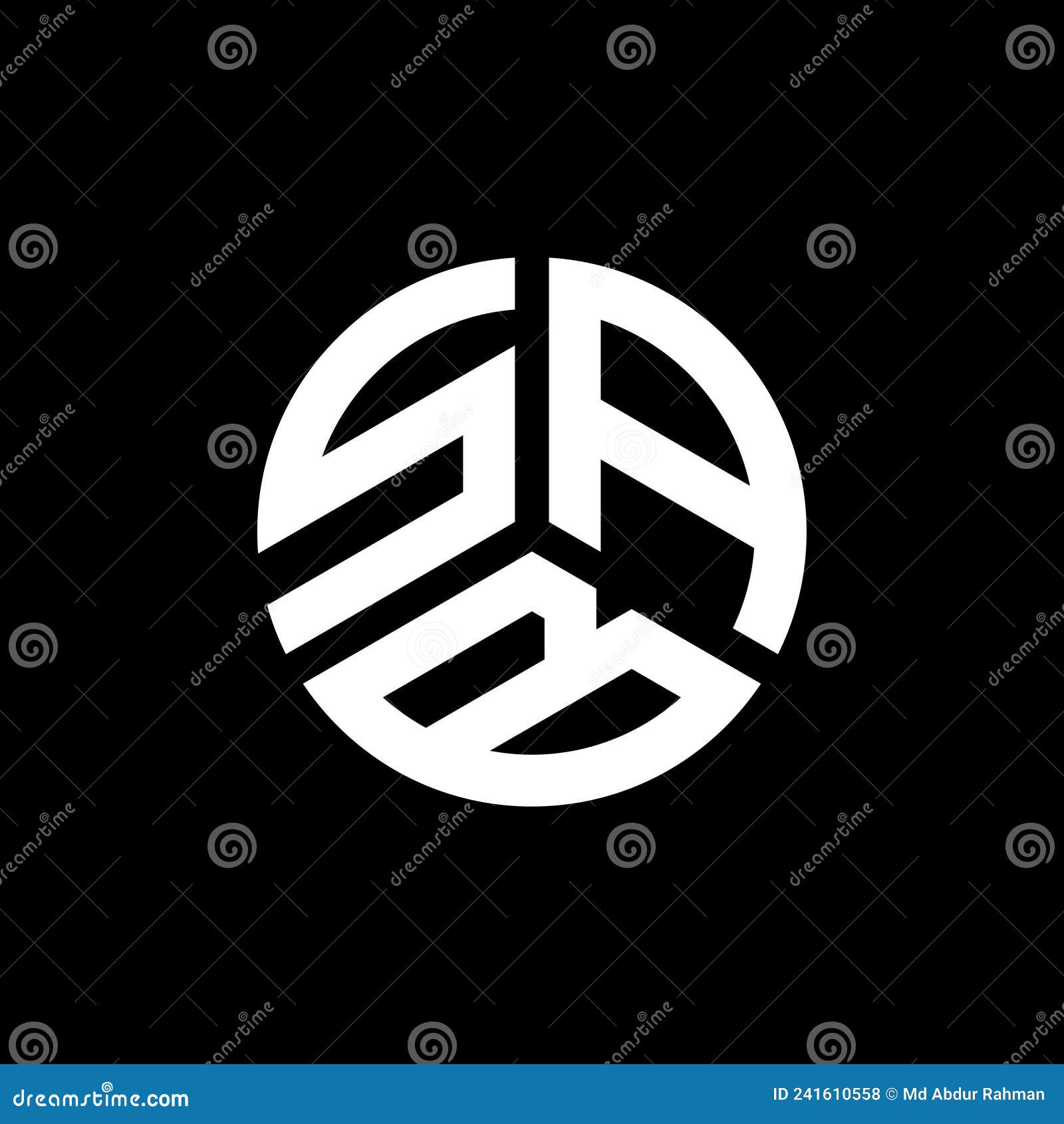 SAB Letter Logo Design on Black Background. SAB Creative Initials Letter Logo Concept Stock ...