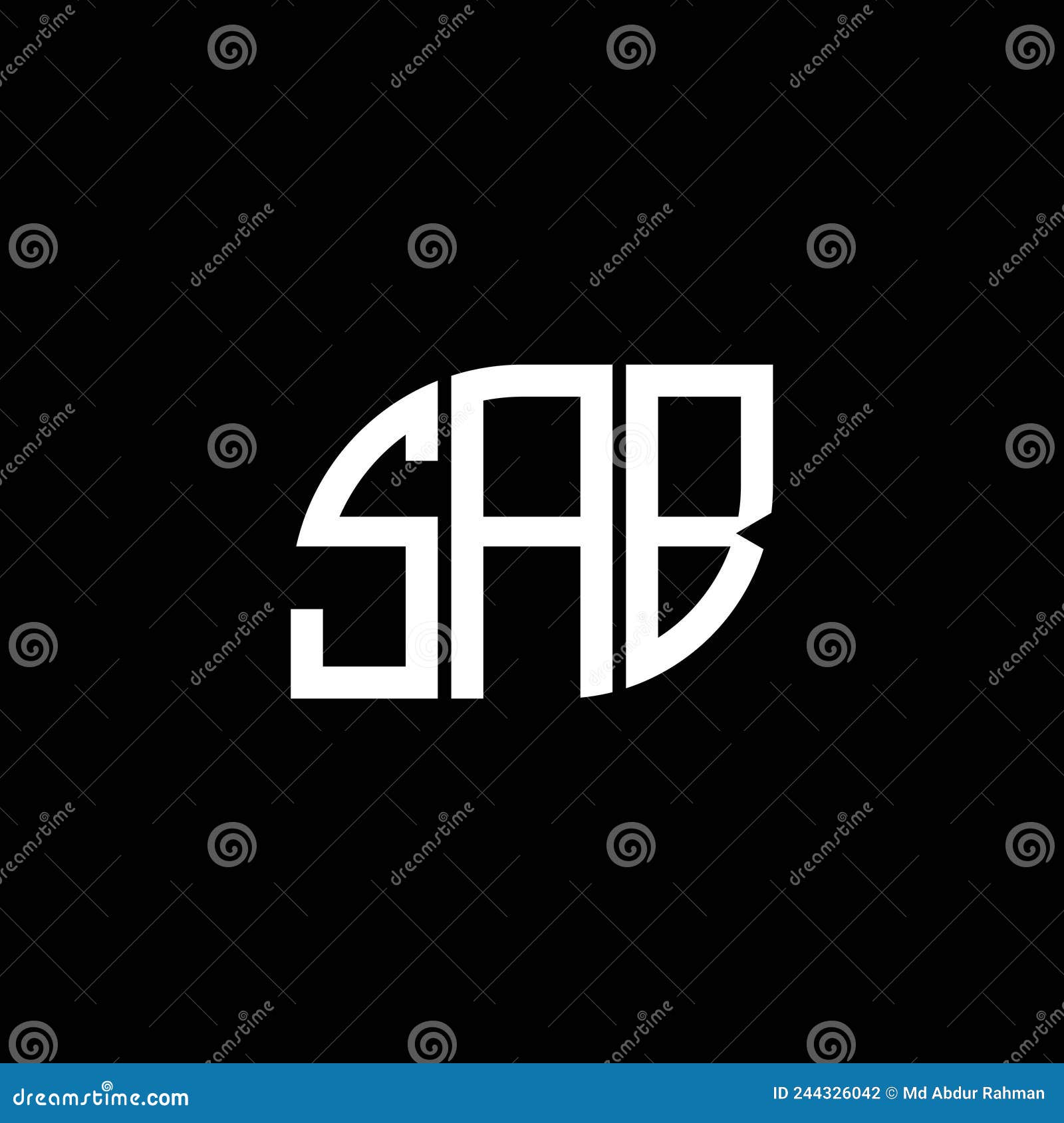 SAB Letter Logo Design on Black Background. SAB Creative Initials ...