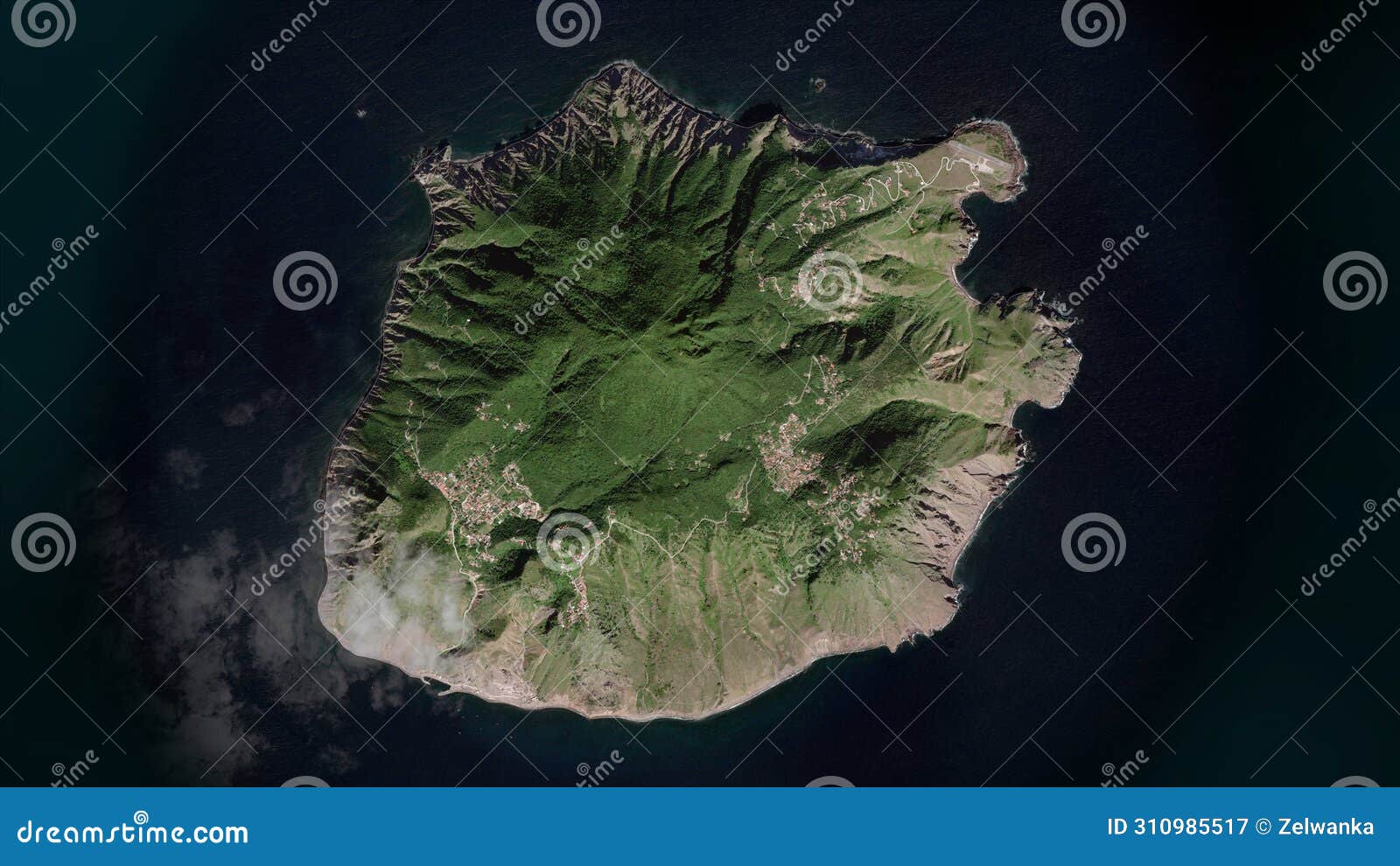 Saba - Dutch Caribbean Shape On Black. Topo Standard Royalty-Free Stock Photo | CartoonDealer ...