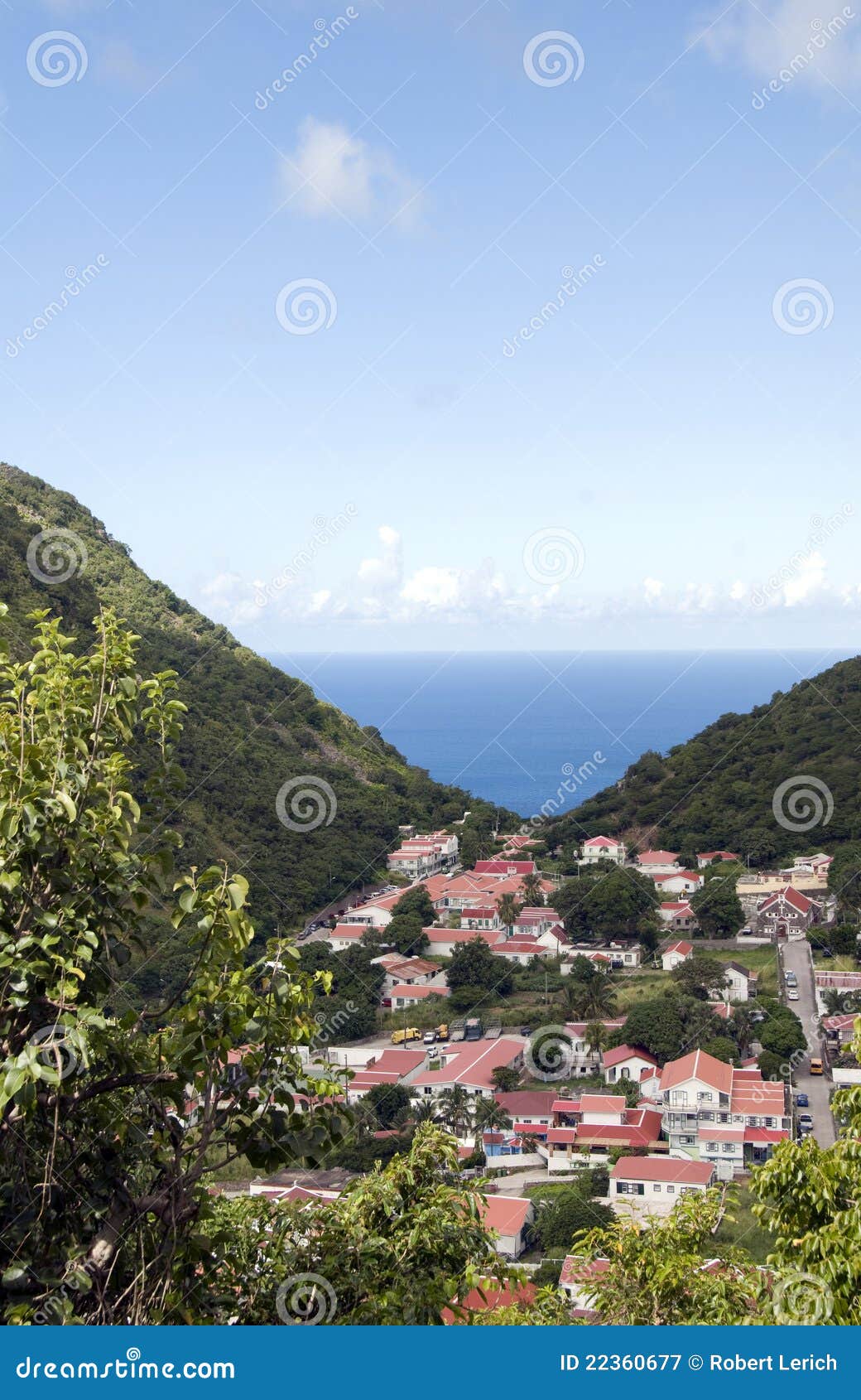 Saba Dutch Netherlands Antilles Stock Image - Image of island, houses ...
