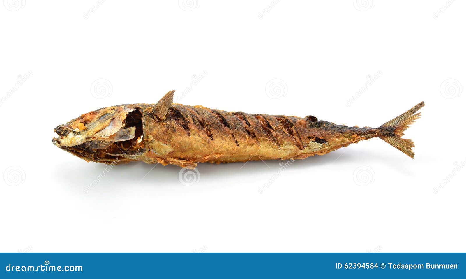 Saba Fish Grill Isolated on White Background Stock Photo - Image of ...