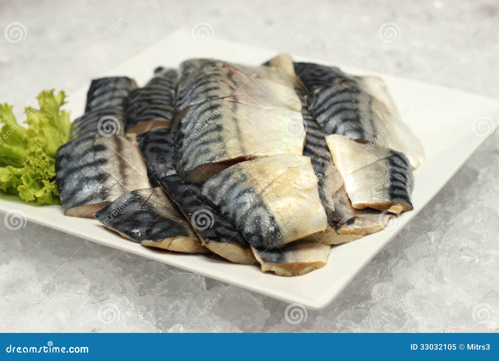 Saba fish on a white plate stock image. Image of cuisine - 33032105