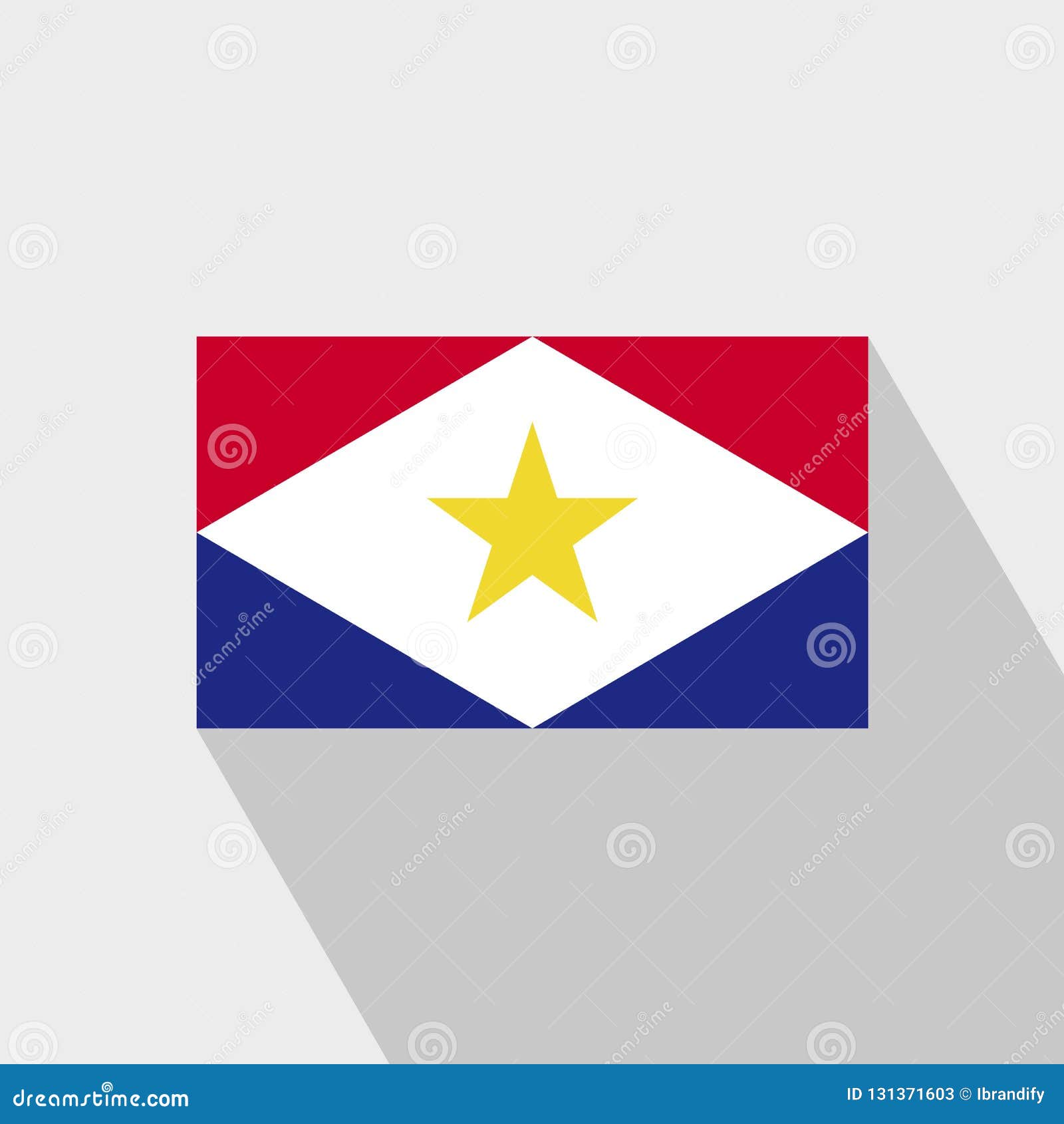 Saba Flag Long Shadow Design Vector Stock Vector - Illustration of flag ...