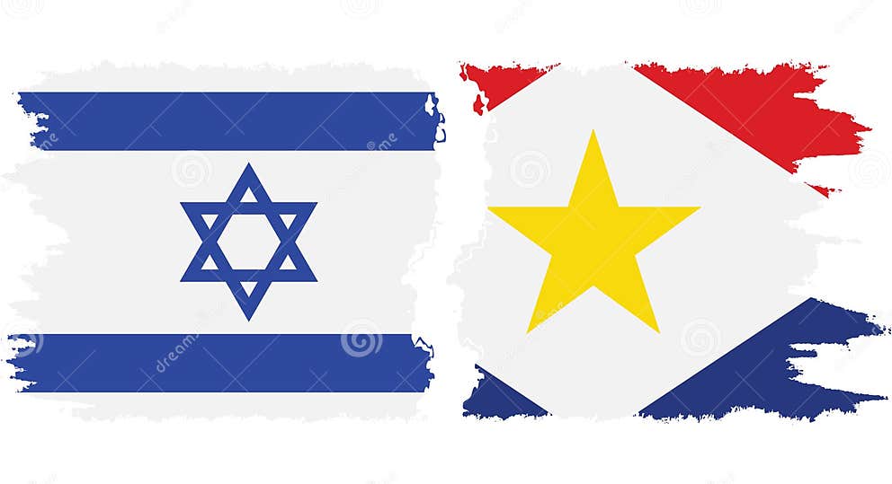Saba and Israel Grunge Flags Connection Vector Stock Illustration ...
