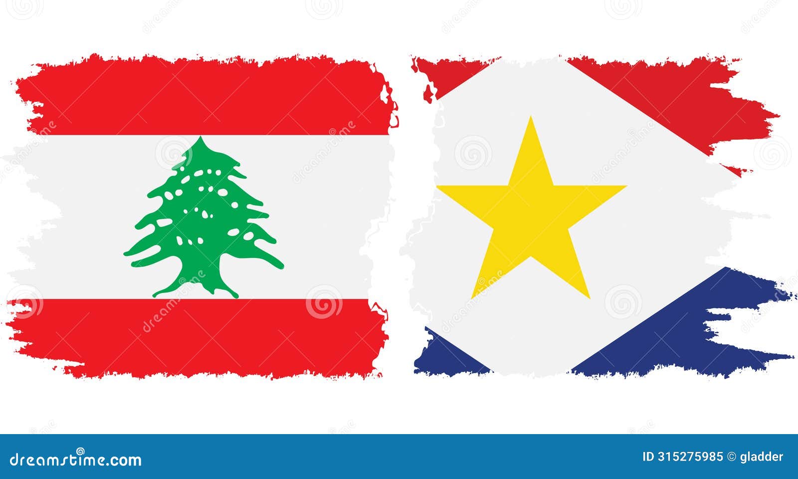 Saba and Lebanon Grunge Flags Connection Vector Stock Vector ...
