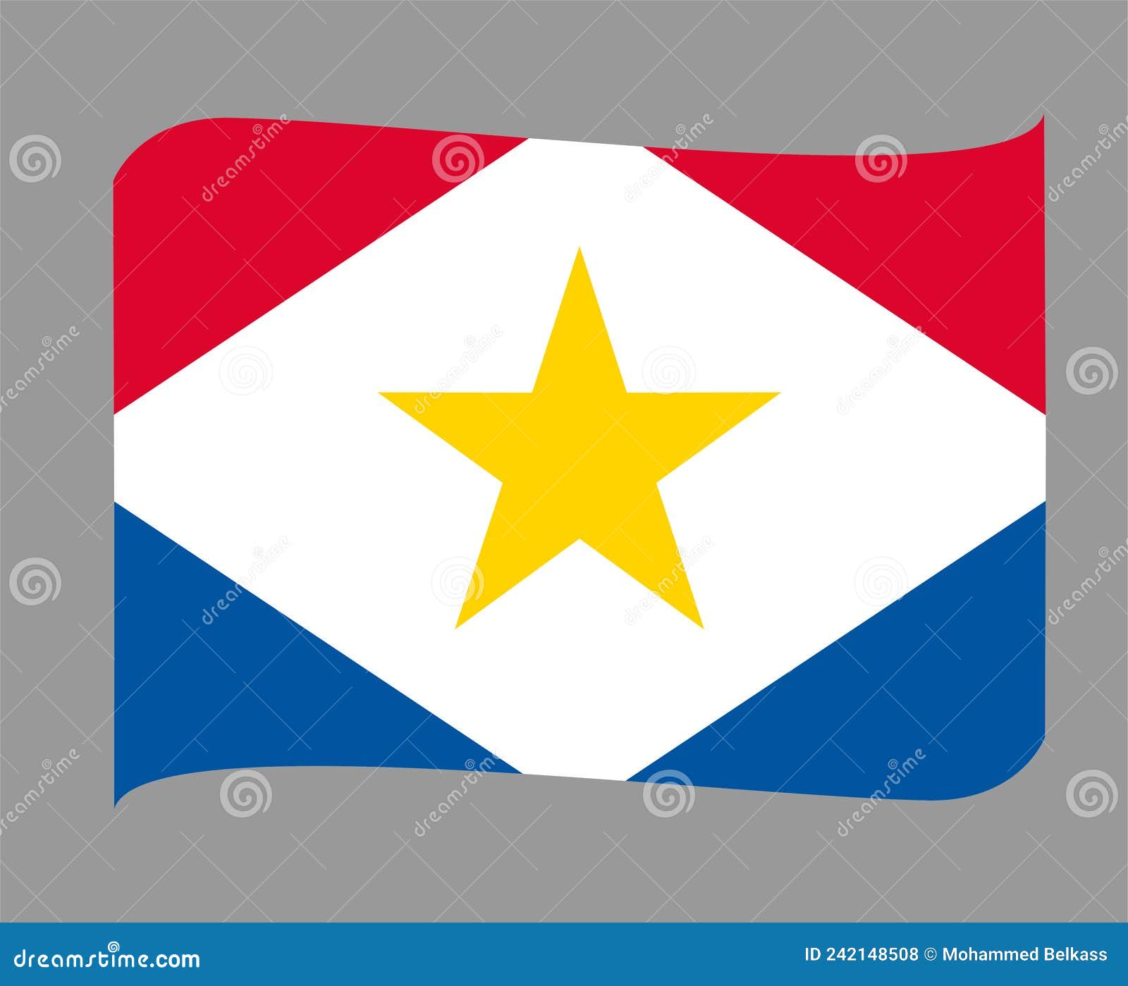 Saba Flag National North America Emblem Ribbon Icon Vector Stock ...