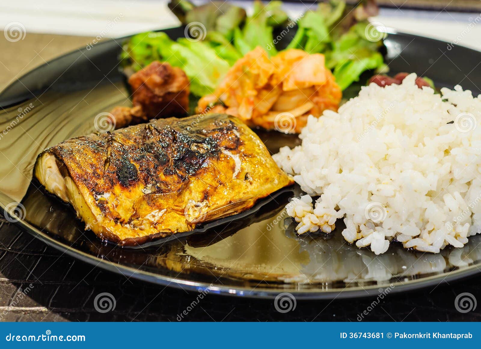 Saba Steak with Rice stock image. Image of steak, style - 36743681