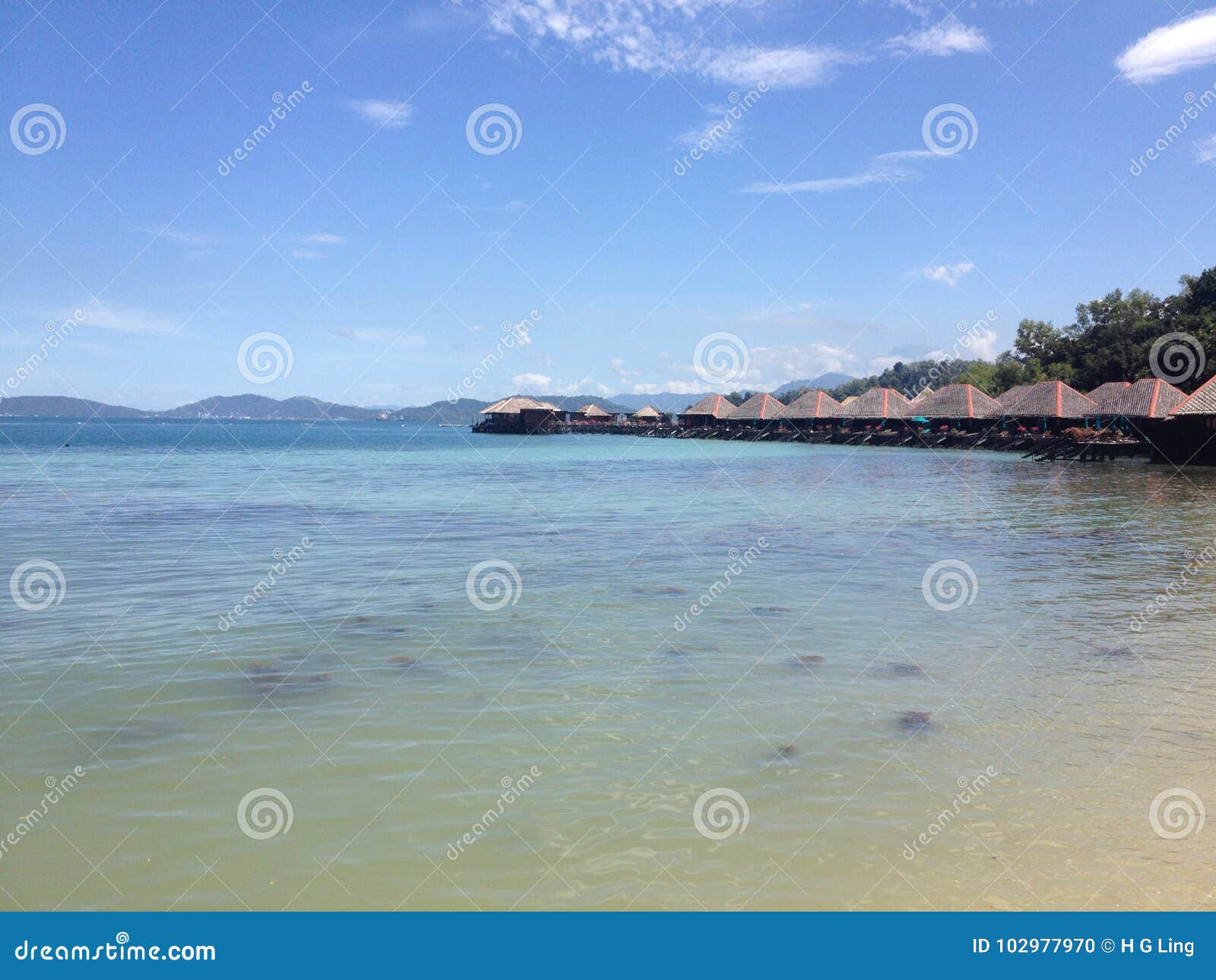 Sabah Island Resort Beach Scenery Stock Photo - Image of island, water ...