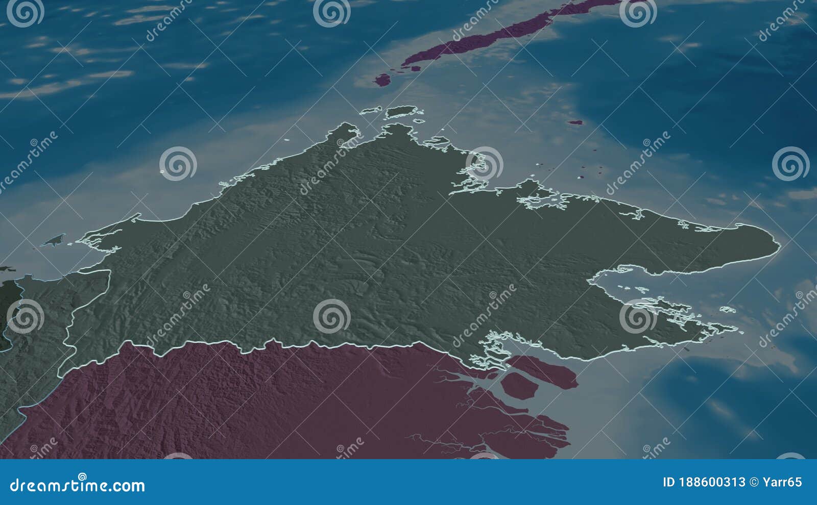 Sabah, Malaysia - Outlined. Administrative Stock Illustration ...
