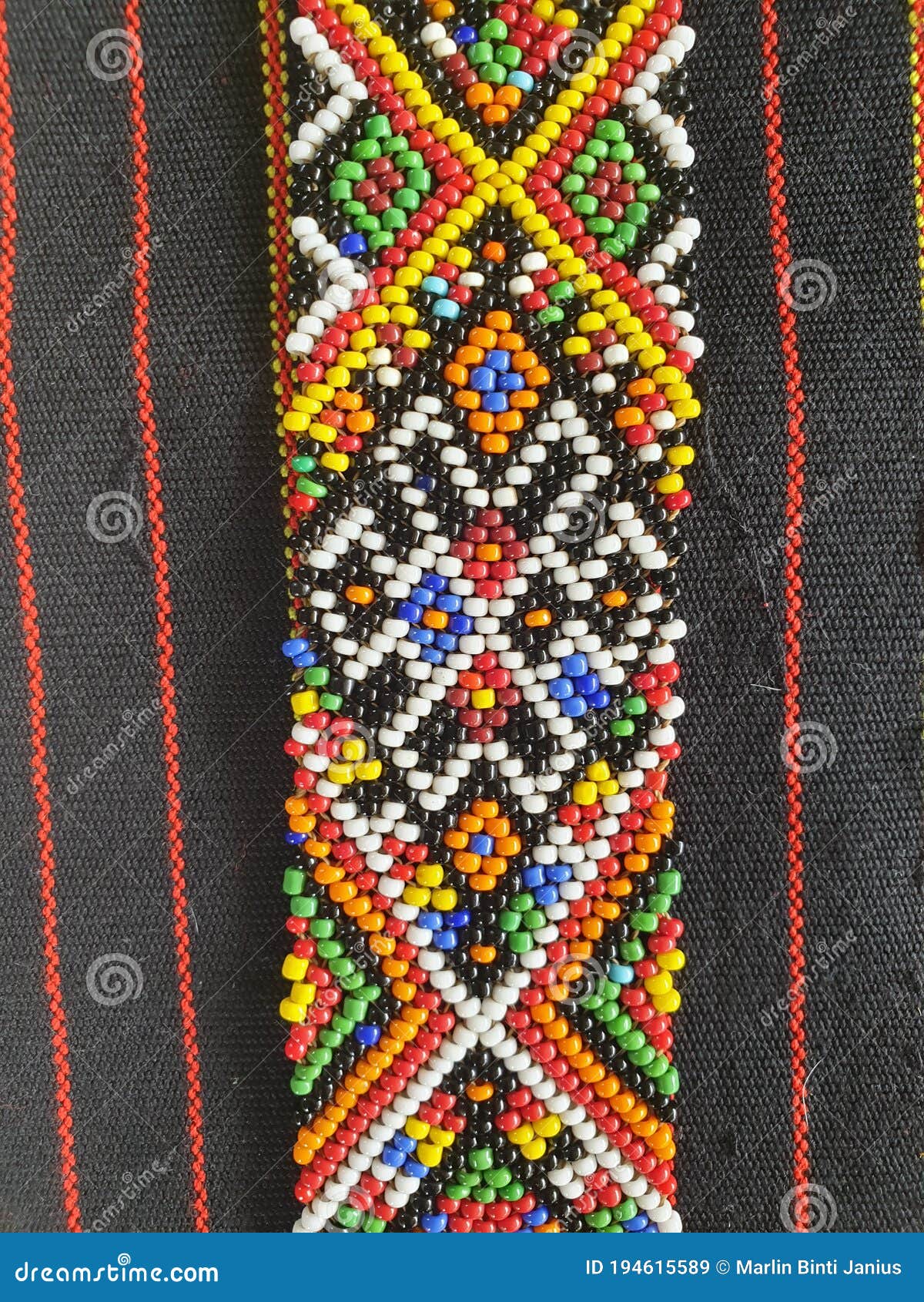 Sabah Native Rungus Pattern of Handmade Beads Stock Image - Image of ...