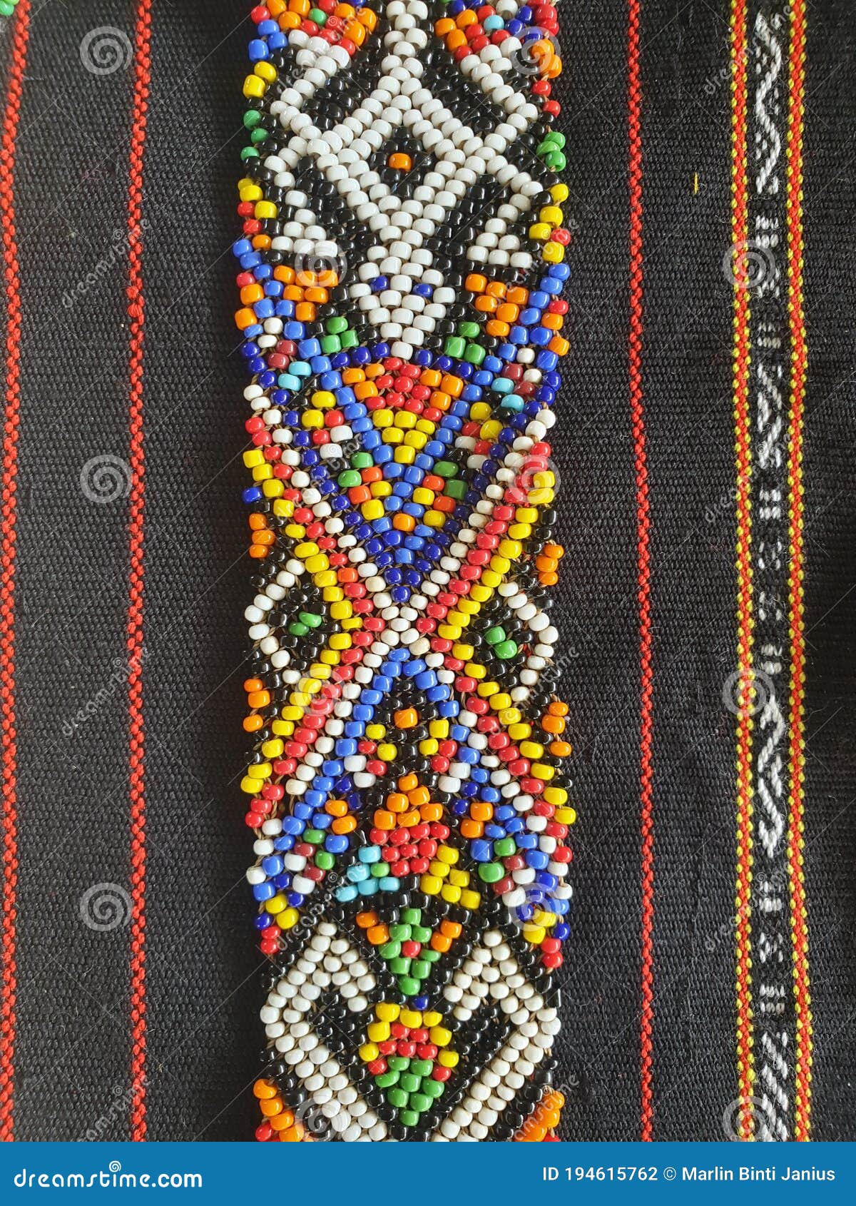 Sabah Native Rungus Pattern of Handmade Beads Stock Photo - Image of ...
