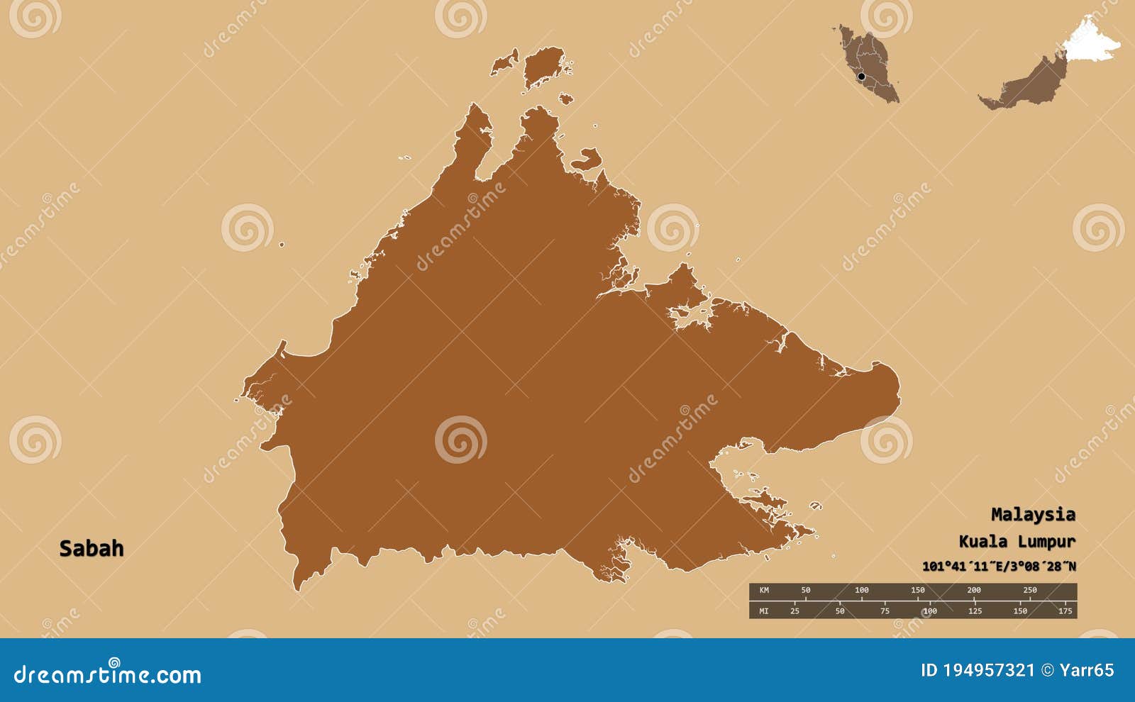 Sabah, State of Malaysia, Zoomed. Pattern Stock Illustration ...