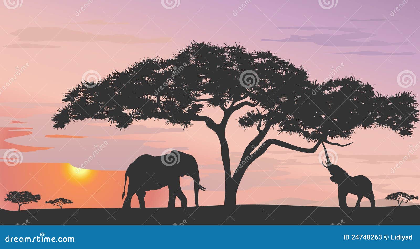 Sabana ilustración del vector. Ilustración de resplandor - 24748263