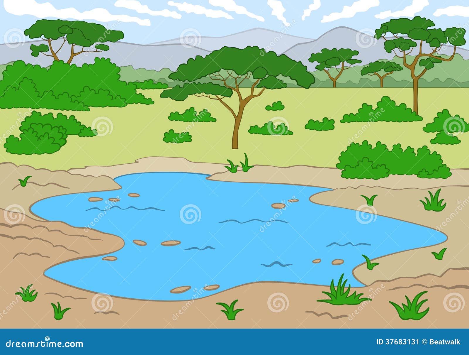 Sabana ilustración del vector. Ilustración de sabana - 37683131