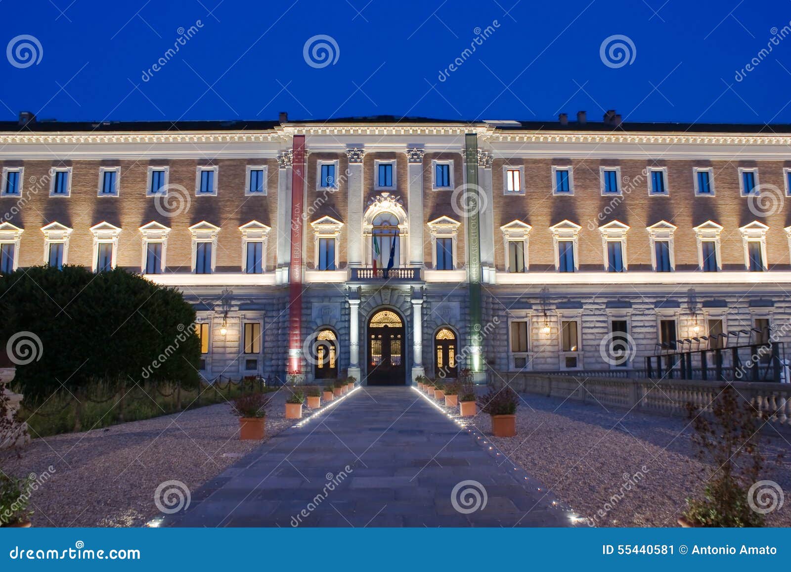 Sabauda Gallery in Turin, Italy Stock Image - Image of royal, night ...