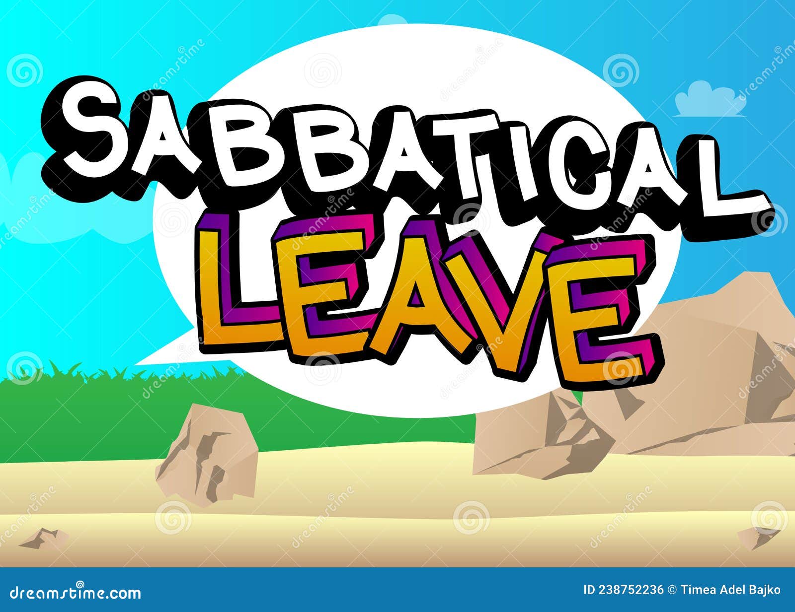 Sabbatical Leave. Comic Book Word Text. Retro Pop Art Style. Stock ...